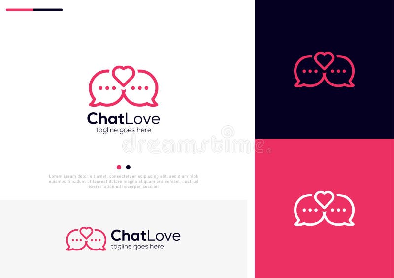 Minimal Modern Chat Love Logo Design Template Stock Vector ...