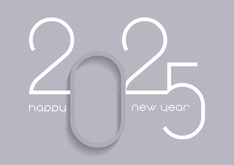 Minimal Modern Happy New Year Typography Design Stock Vector ...