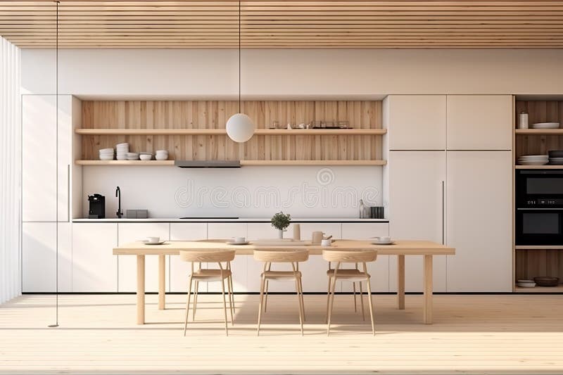 Minimal Modern Kitchen Room. Home Interior Design Stock Image - Image ...