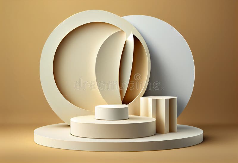 Minimal Modern Product Display on Beige Background with Podium, AI ... Minimal Modern Product Display on Beige Background with Podium, AI ...