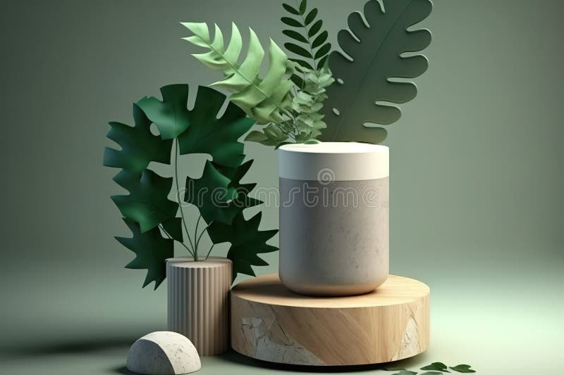 Minimal Modern Product Display Podium, Generative AI Stock Illustration ... Minimal Modern Product Display Podium, Generative AI Stock Illustration ...