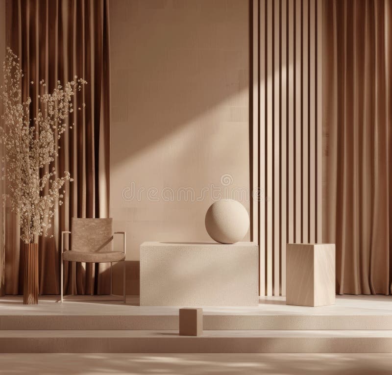 Minimal and Modern Product Display Scene with Elegant Decor Stock Photo ...