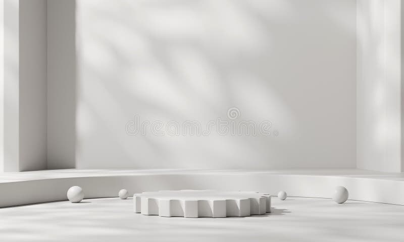 Minimal Modern White Podium Platform for Product Display Showcase 3D ...