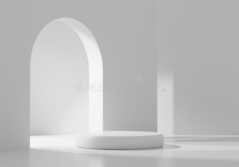 Minimal Modern White Podium Platform for Product Display Showcase 3D ...