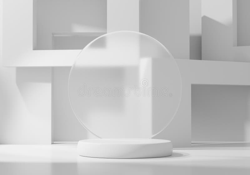 Minimal Modern White Podium Platform for Product Display Showcase 3D ...