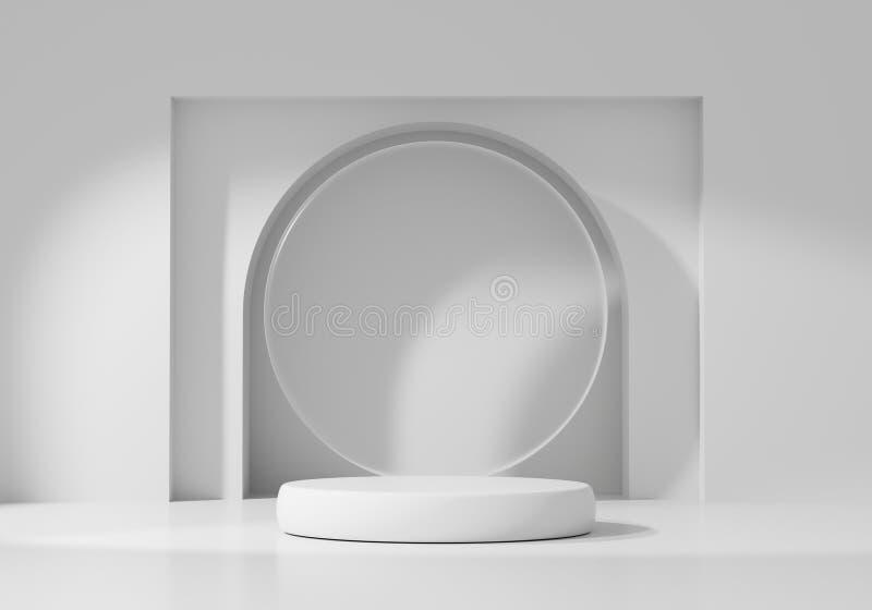 Minimal Modern White Podium Platform for Product Display Showcase 3D ...