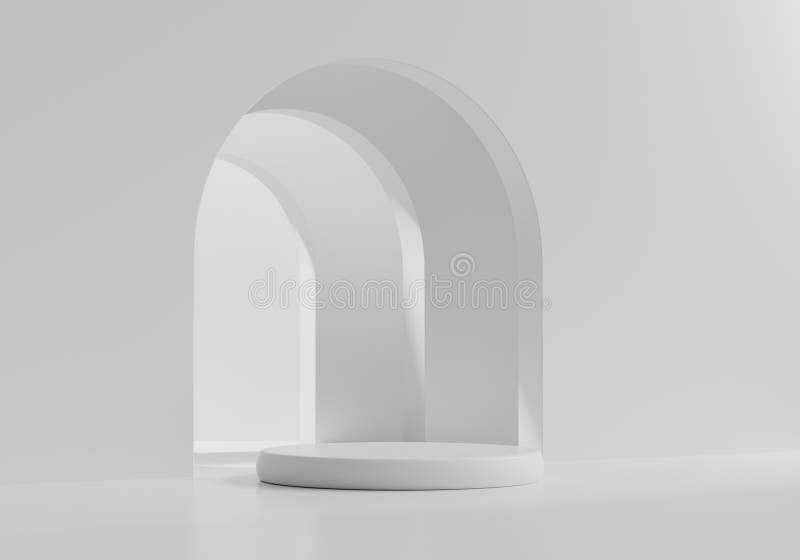 Minimal Modern White Podium Platform for Product Display Showcase 3D ...