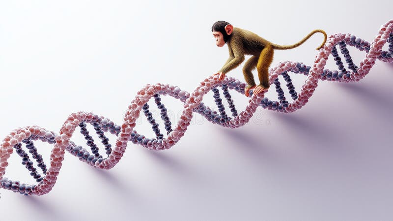 Minimal Monkey Genetic Journey Stock Illustration - Illustration of ...