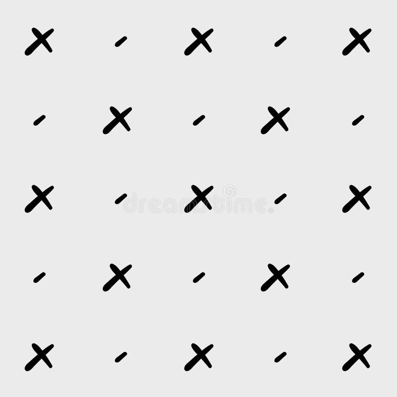Minimal Monochrome Hand Drawn Pattern Cross Stock Vector - Illustration ...
