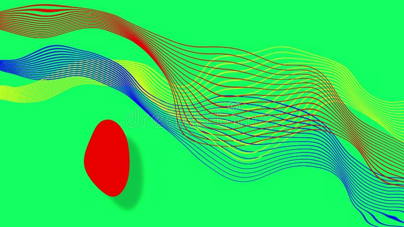 Minimal Motion Art of Abstract Waving Lines on Green Screen Stock Video ...