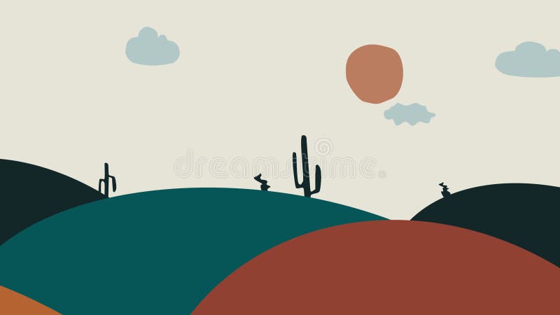 Minimal Mountain Land Space Illustration Loop Background Stock Video ...