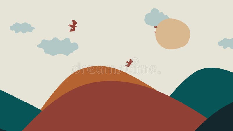 Minimal Mountain Land Space Illustration Loop Background Stock Video ...