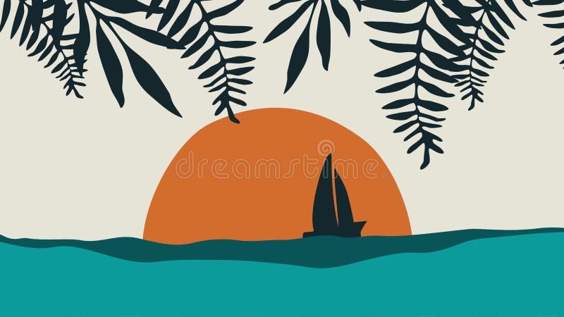 Minimal Mountain Land Space Illustration Loop Background Stock Video ...