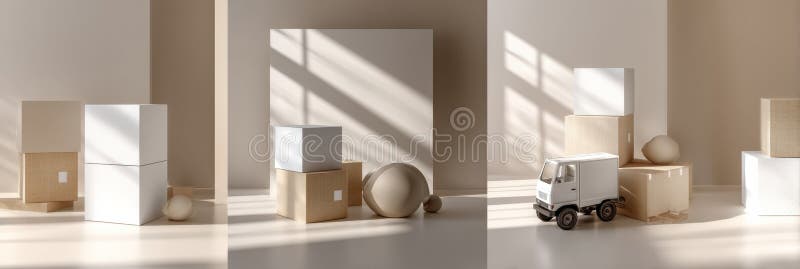 Minimal Moving Service Flyer Design Featuring Soft Shadows and ...