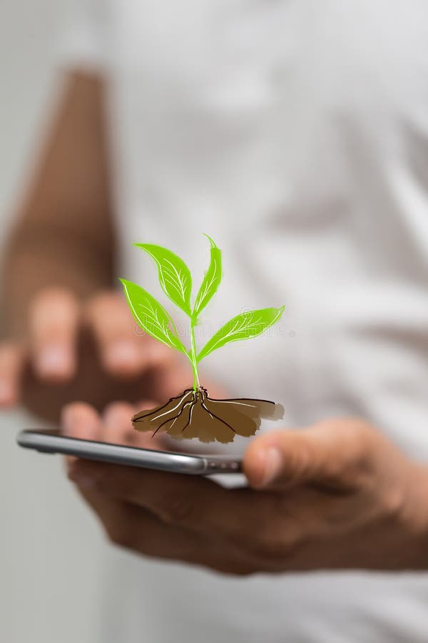 A Minimal Nature Concept.Think Green.Ecology Concept. Environmentally ...