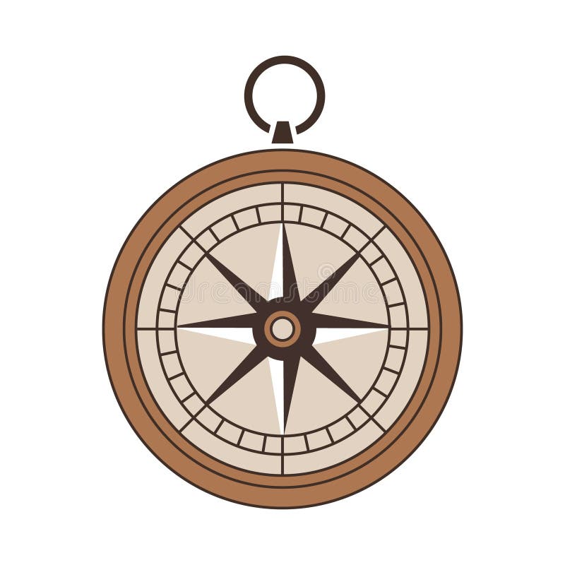 Minimal Nautical Compass Vector Icon in Flat Line Style Isolated on ...