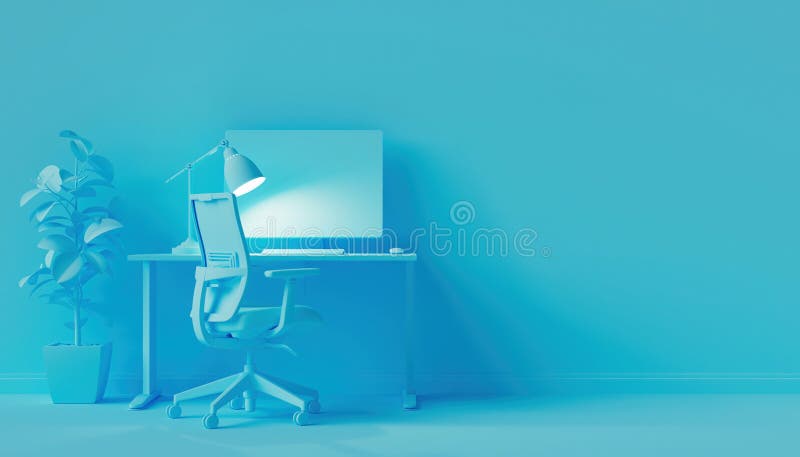 Minimal office table desk. stock illustration. Illustration of design ...