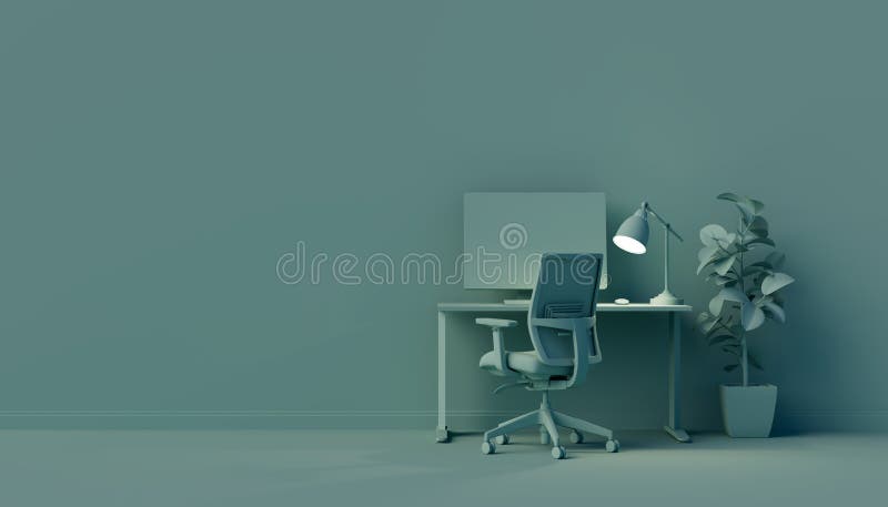 Minimal Office Interior Design Stock Illustration - Illustration of ...