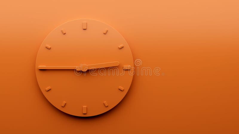 Minimal Orange Clock Isolated on an Orange Background with Space for ...