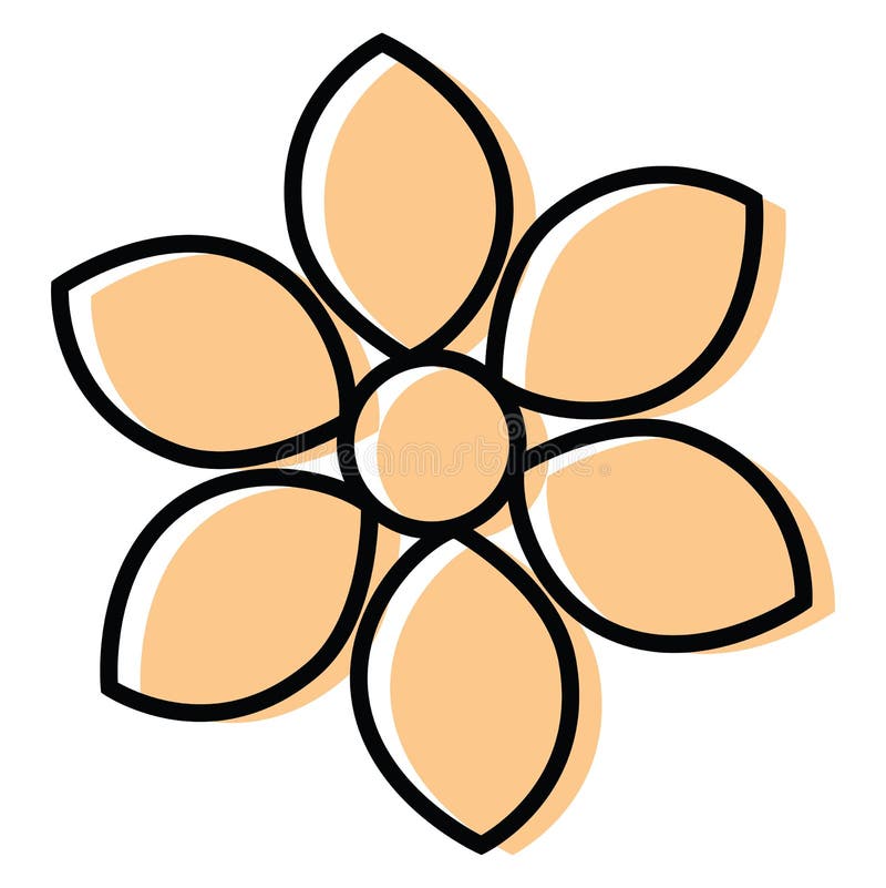 Minimal Orange Flower, Icon Icon Stock Vector - Illustration of white ...