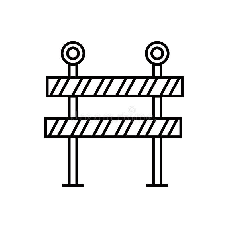 Construction Barrier Line Art Vector Stock Illustration - Illustration ...