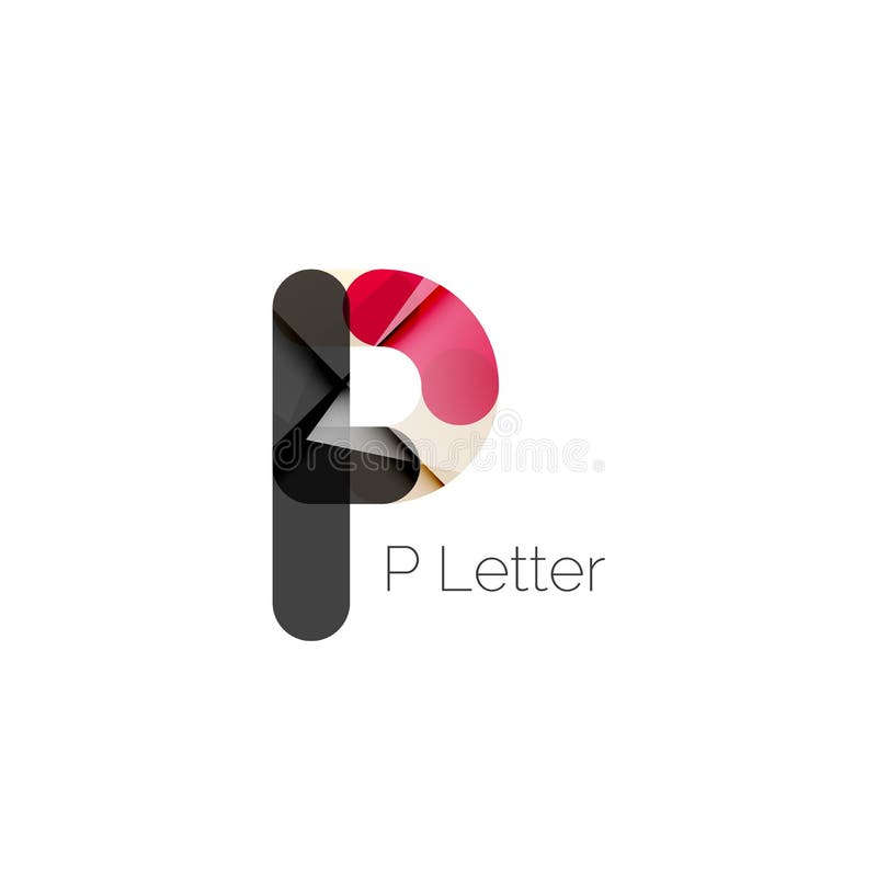 Minimal P Font or Letter Logo Design Stock Vector - Illustration of ...