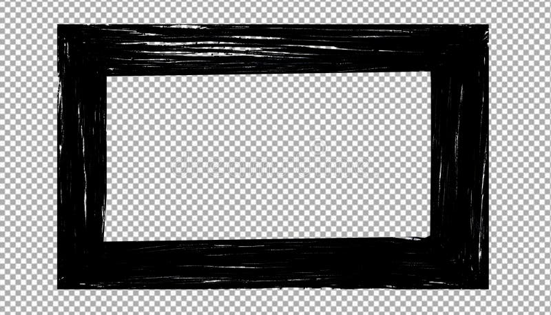 A Minimal Painted Rectangular Black Frame on a Transparent Background ...