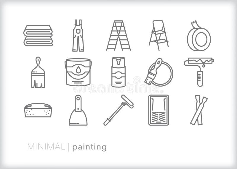 Painting Icons for Updating the Exterior or Interior of a House Stock ...