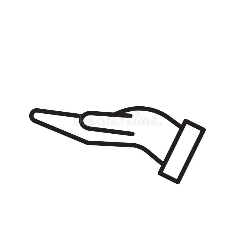 Minimal Palm Outline. Open Hand Symbol. Generous Support Sign. Vector ...