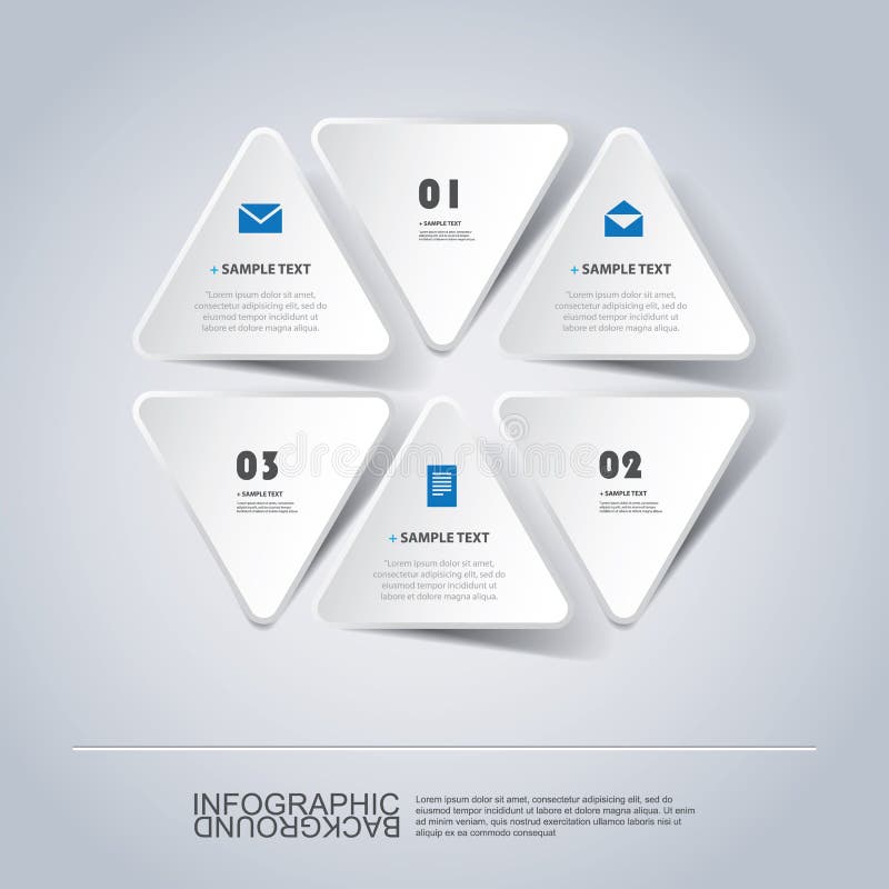 Minimal Paper Cut Infographics Design with Triangles Stock Vector ...