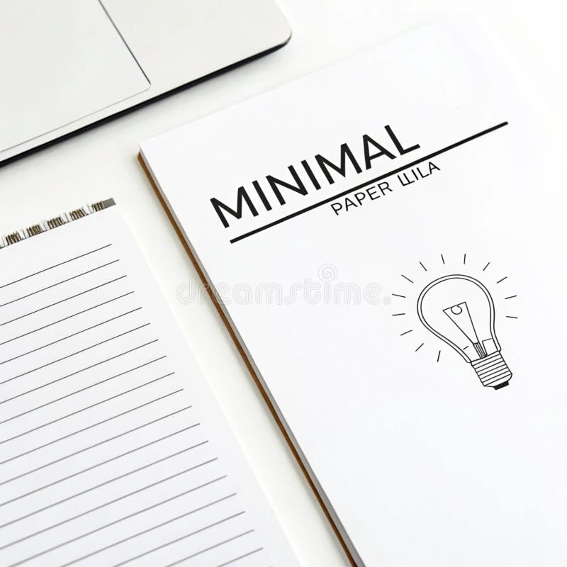 Minimal Paper Idea Concept Isolated on White Background Stock ...
