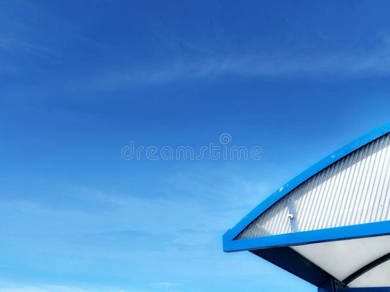 Minimal with Part of the Rooftop of a Bus Station Stock Image - Image ...