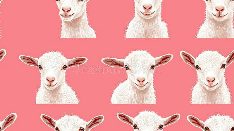 Minimal Pastel Goat Pattern Design Stock Illustration - Illustration of ...