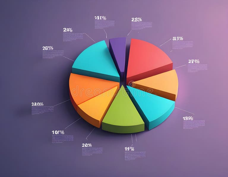 Minimal Pastel Pie Chart with Different Segments Representing Abstract ...