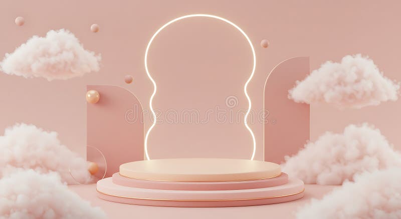 Pastel Pink Cloud Display stock photo. Image of elegant - 375550686
