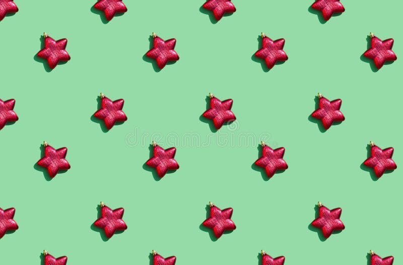 Minimal Pattern Background of Red Star on Green Background Stock Photo ...