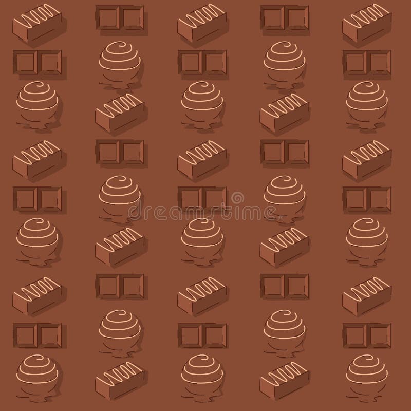 Minimal Pattern of Chocolate Bonbons and Bars. Vector Stock Vector ...