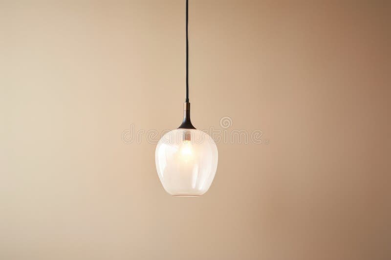 Minimal Pendant Light Fixture Against a Neutral Wall Stock Illustration ...