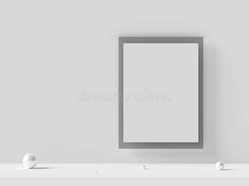 Minimal photo frame mockup stock illustration. Illustration of ...