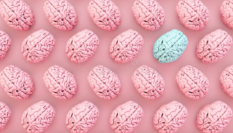 Minimal Brain Collection with One Different Stock Illustration ...