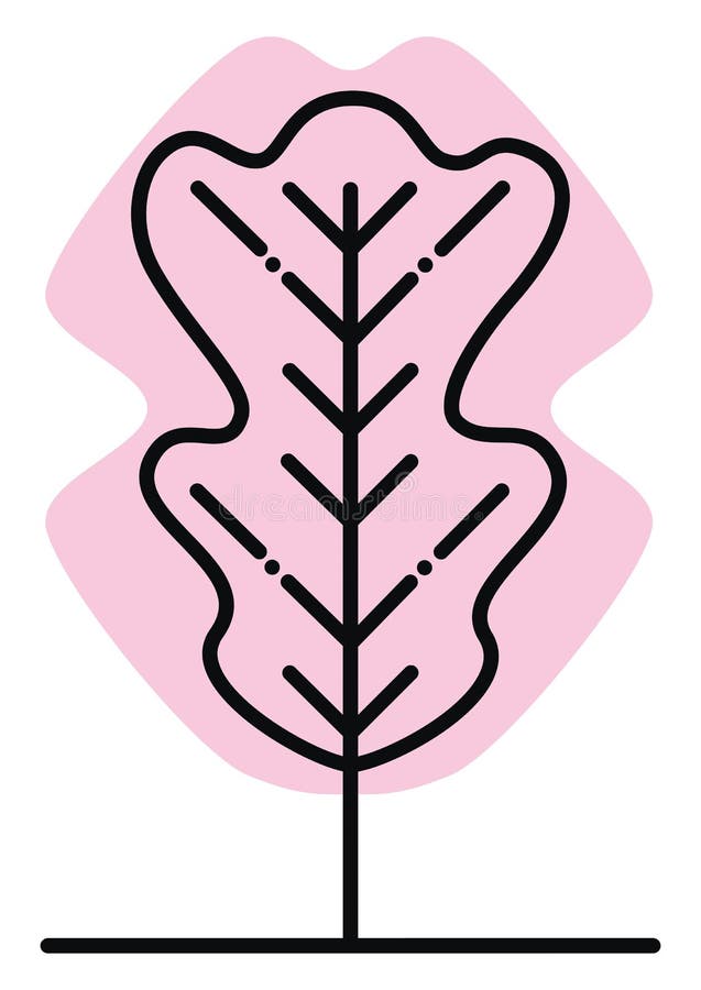Minimal Pink Colored Tree, Icon Stock Vector - Illustration of cartoon ...