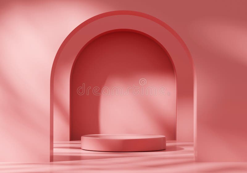 Minimal Pink Pedestal Podium Platform for Cosmetic Display Advertising ...