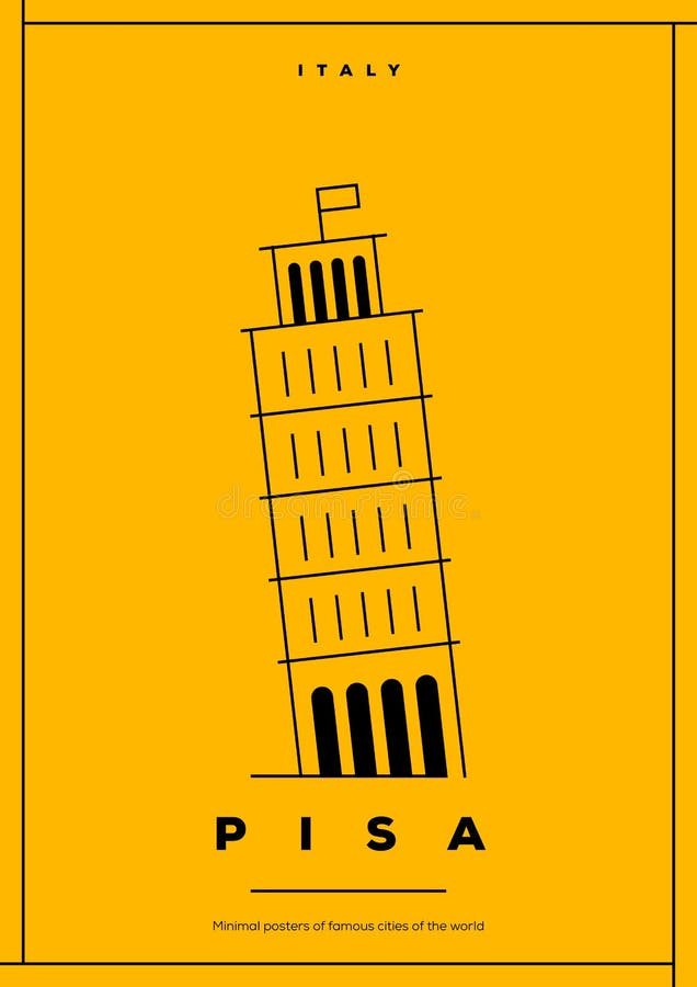 Minimal Pisa Poster Design stock illustration. Illustration of symbol ...