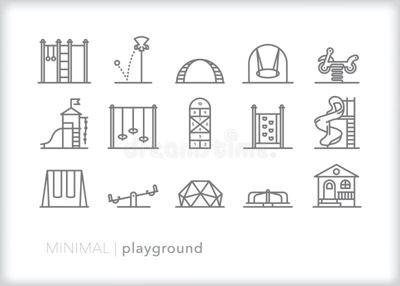 Playground Icons for Kids To Play at School or a Park Stock Vector ...