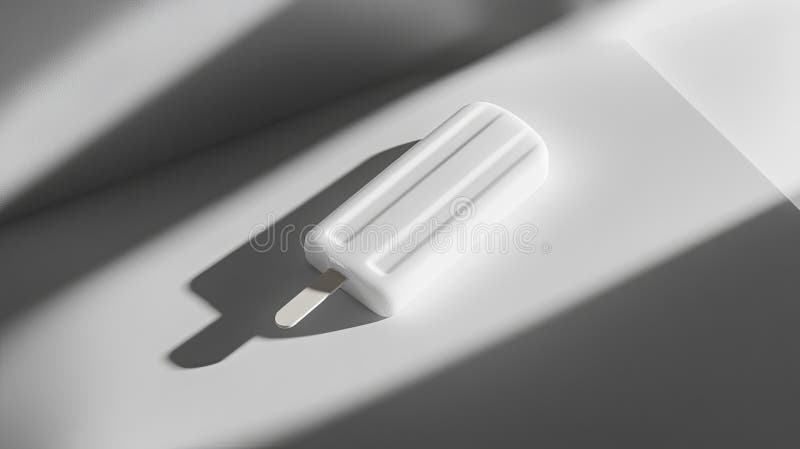 Minimal Popsicle Casting Shadow, Melting in High-key Light . Stock ...