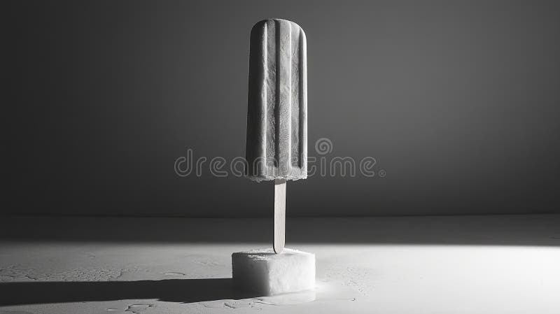 Minimal Popsicle Casting Shadow, Melting in High-key Light . Stock ...