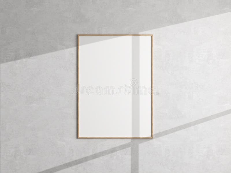 Minimal Poster Picture Frame Mockup Hanging on White Wall. Blank Frame ...