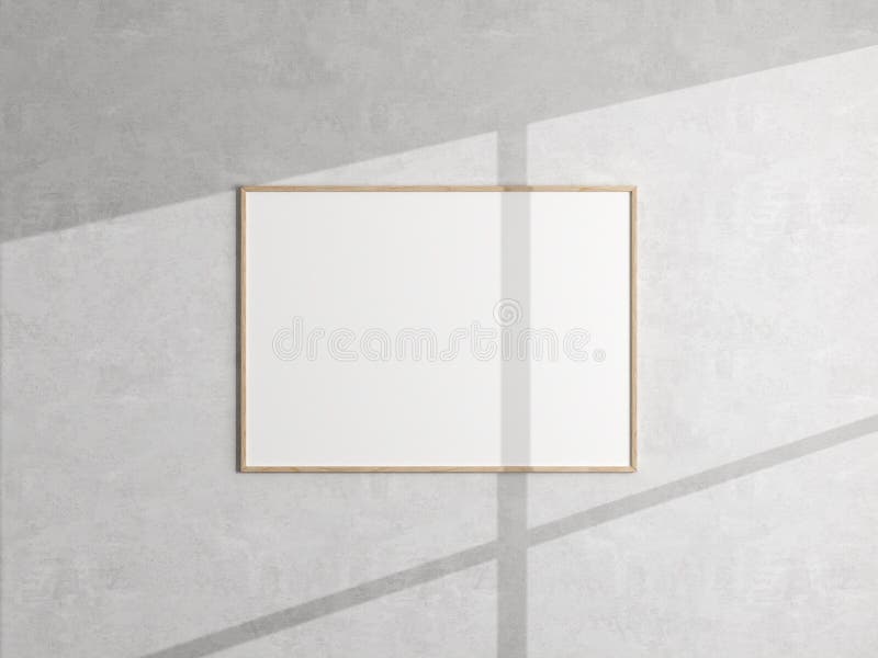 Minimal Poster Picture Frame Mockup Hanging on White Wall. Blank Frame ...