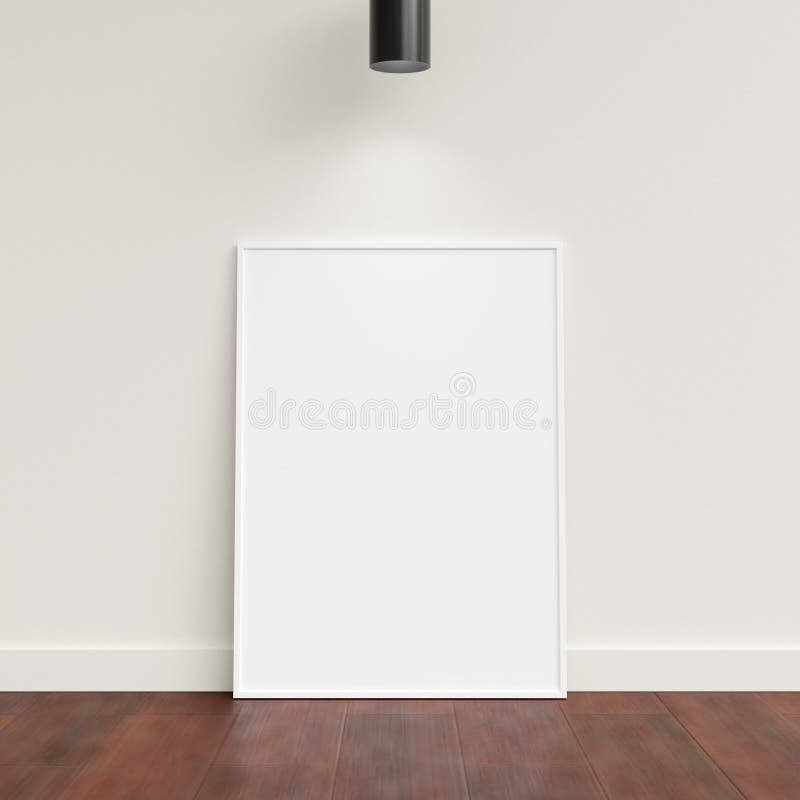 Minimal Poster Picture Frame Mockup Leanings Against the White Wall ...