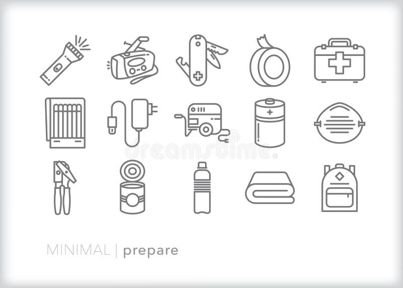 Prepare Icons for Natural Disasters and Emergencies Stock Vector ...
